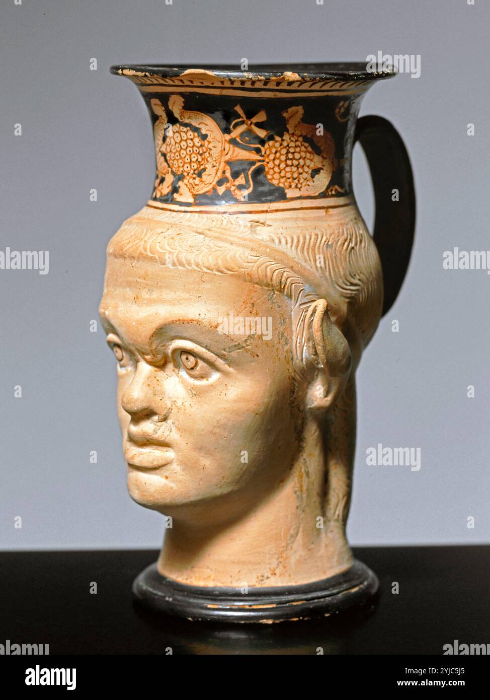 Painted pottery Rhyton with head of satyr from Trebbia Valley, 4th ...