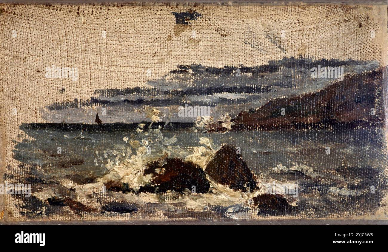 Pablo Picasso / 'Seascape. The beach at Orzán', c. 1893, Oil on canvas ...