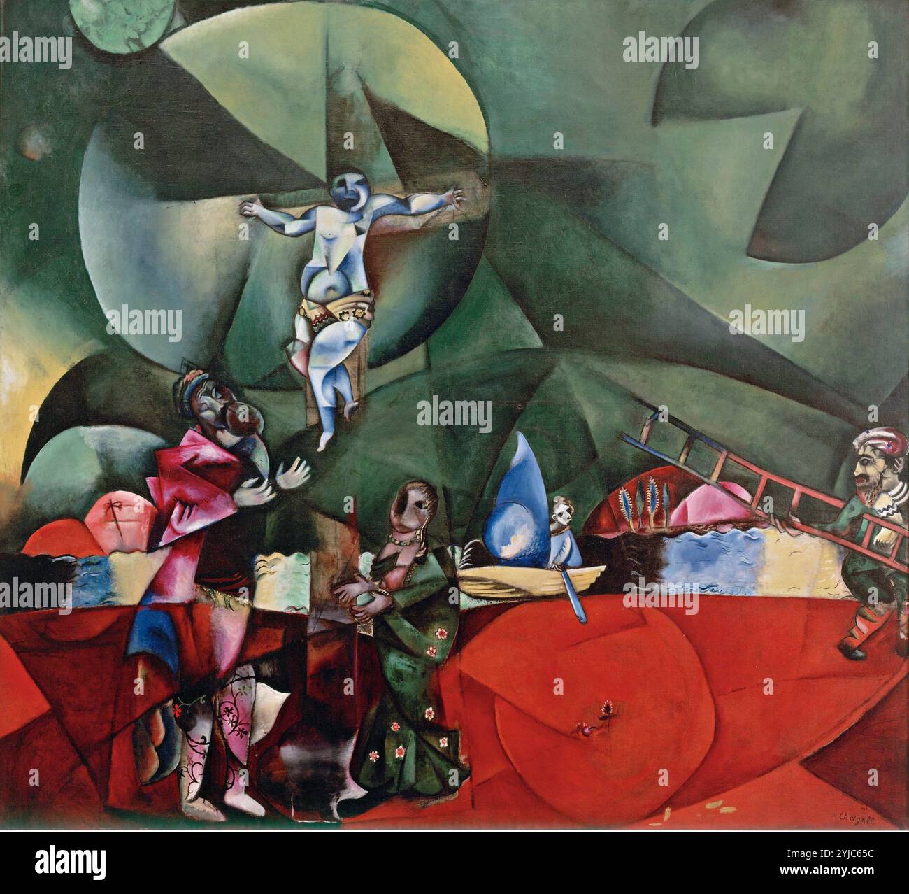 Marc Chagall / 'Calvary'. 1912, 174 x 192 cm. Museum: MUSEUM OF MODERN ...