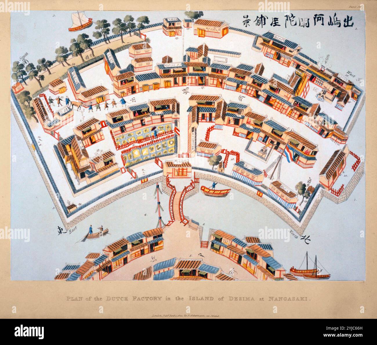 The Chinese Factory plan of Dutch factory at Desima island , Nagasaki ...