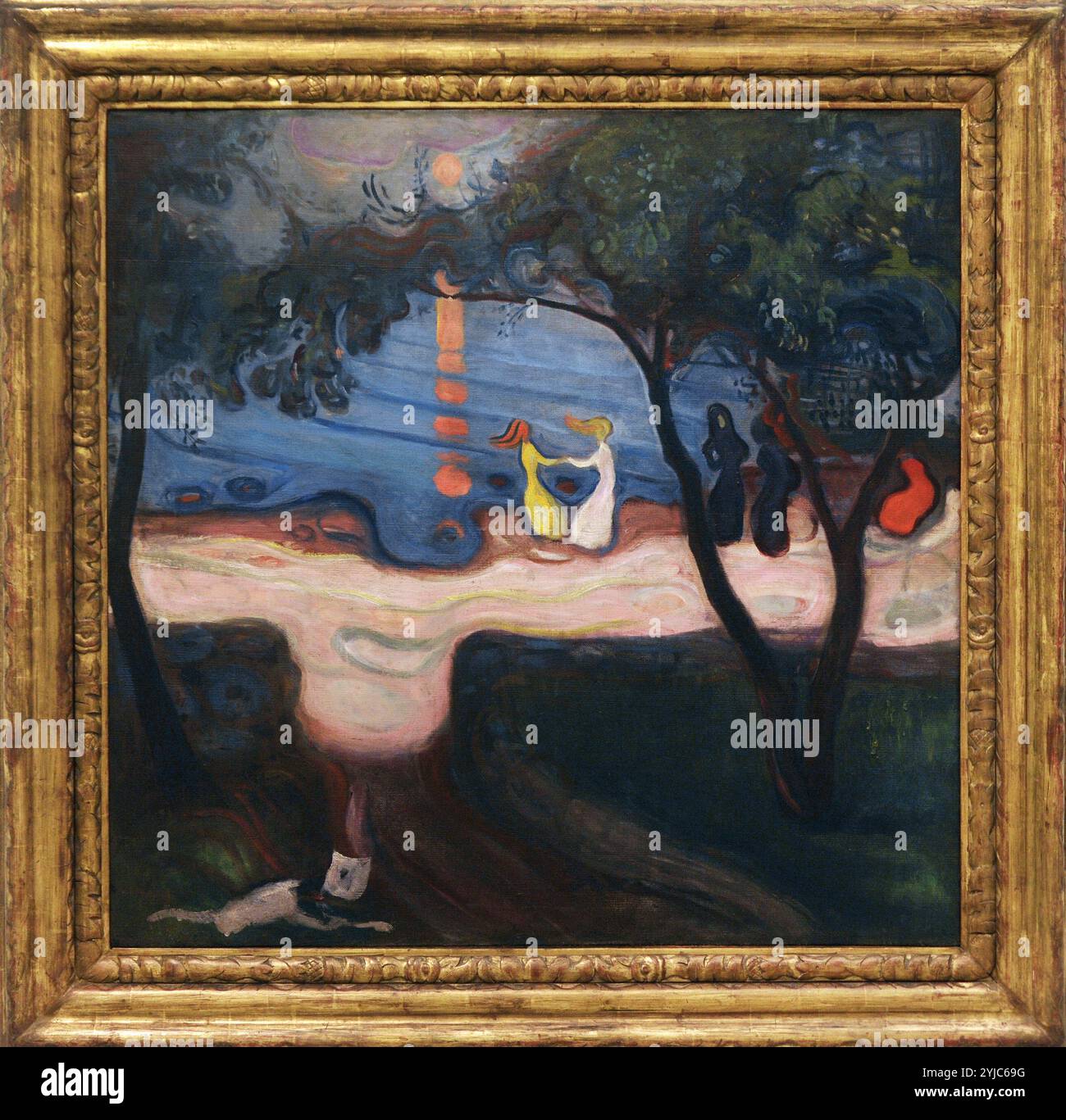 Edvard Munch (1863-1944). Norwegian painter. Dancing on a Shore, 1900. National Gallery. Prague ...