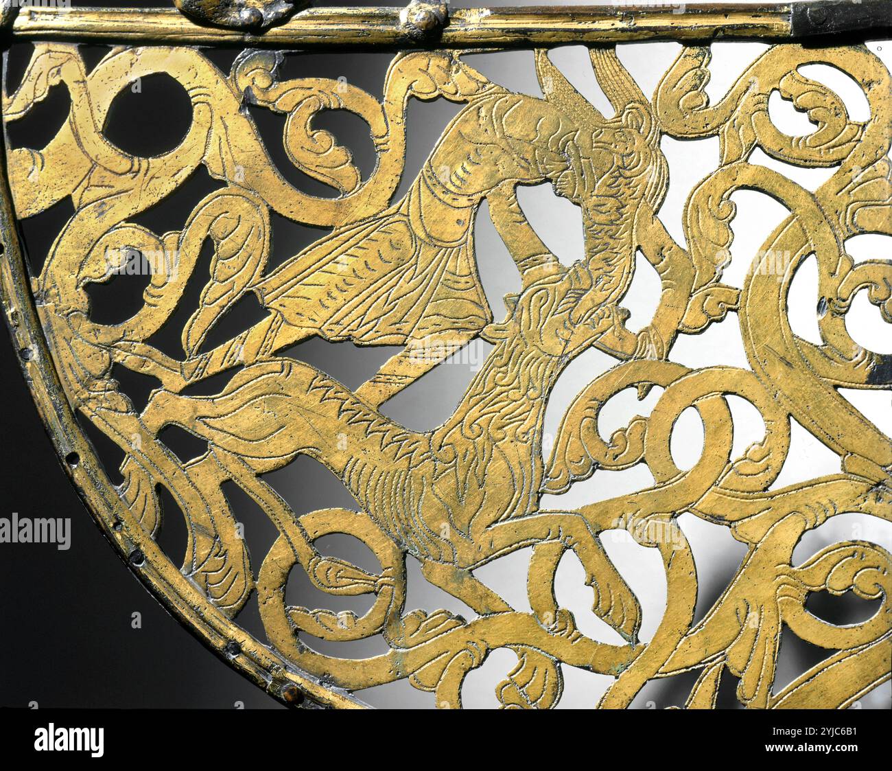 Gilded bronze weather vane for XIIth century. Viking ship from ...