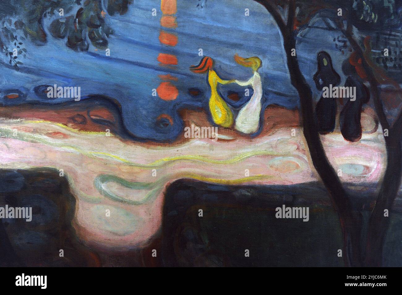 Edvard Munch (1863-1944). Norwegian painter. Dancing on a Shore, 1900. Detail. National Gallery ...