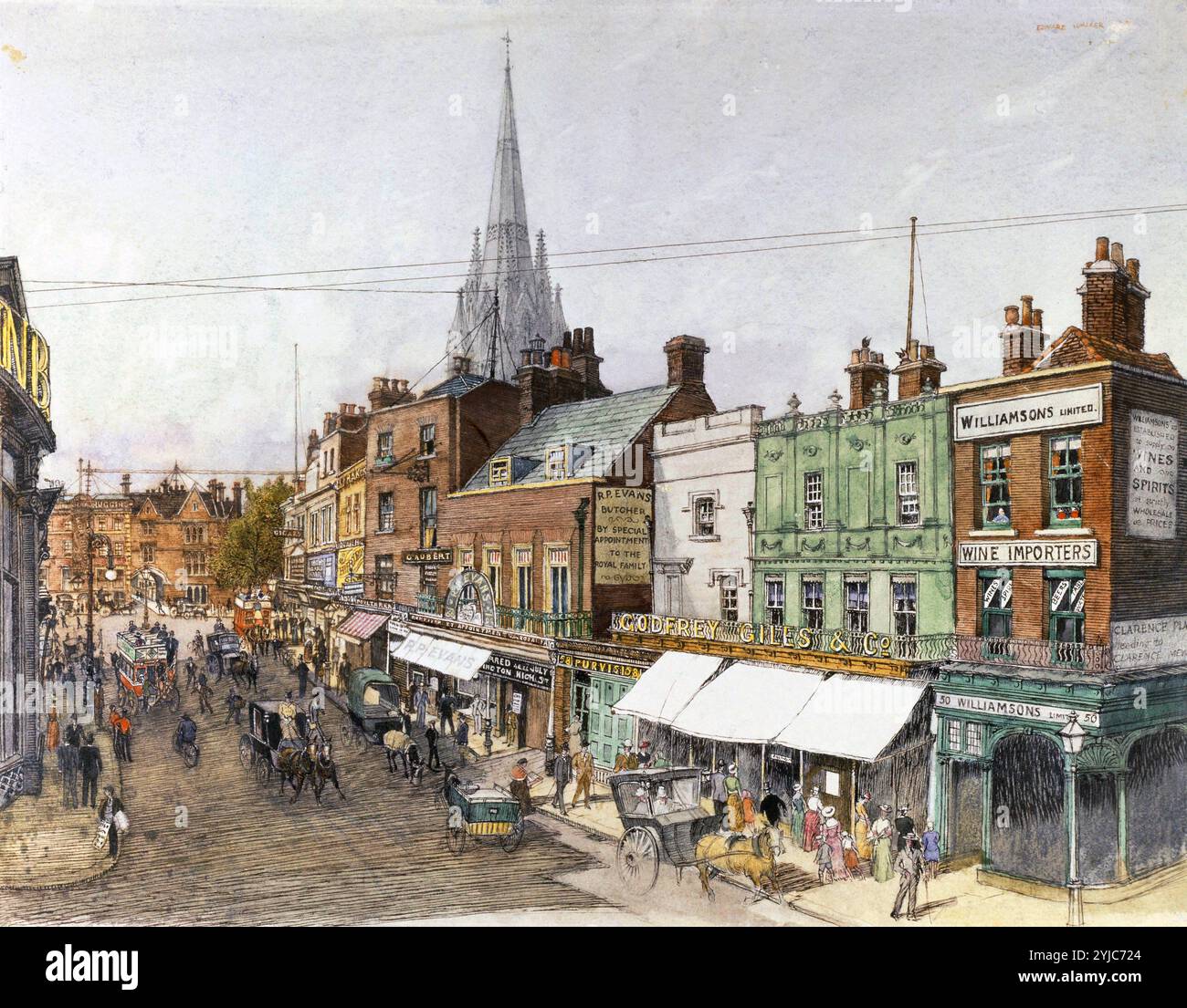 View of Kensington High Street , 1898 by Walker, engraving. Museum ...