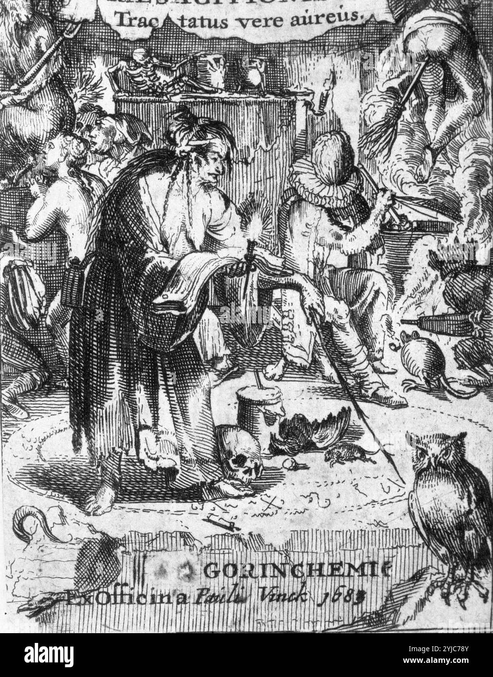 The magic circle of a witch with skull and her familiars from Ludwig ...