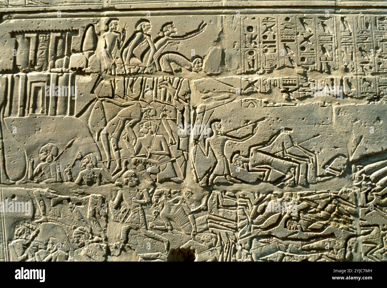 Relief of Battle of Kadesh showing army of Pharaoh Rameses II fighting ...