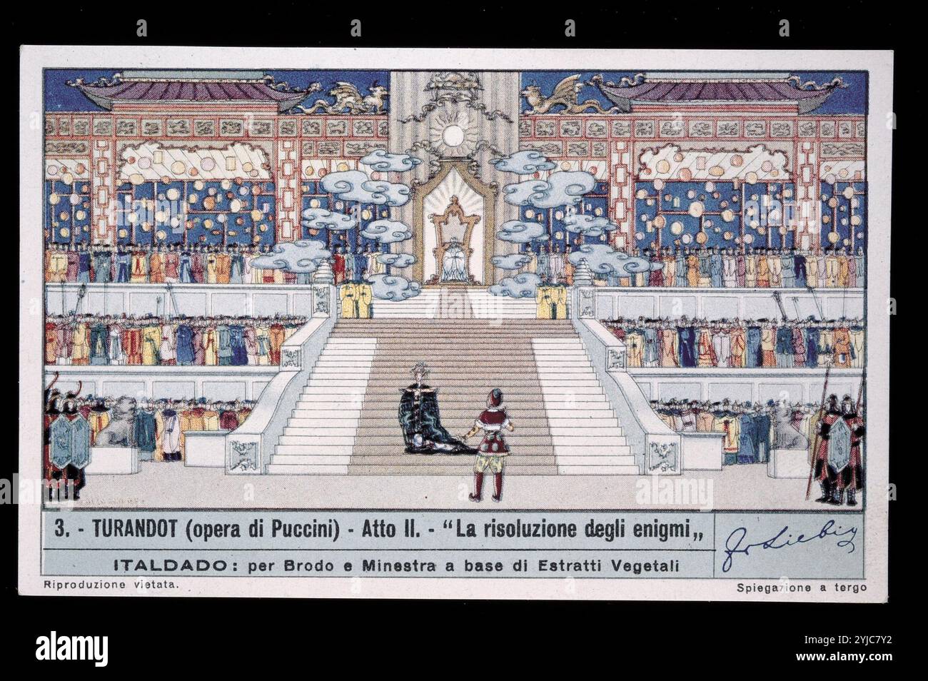 Turandot poses the riddles from Turandot opera by Puccini 1st produced ...