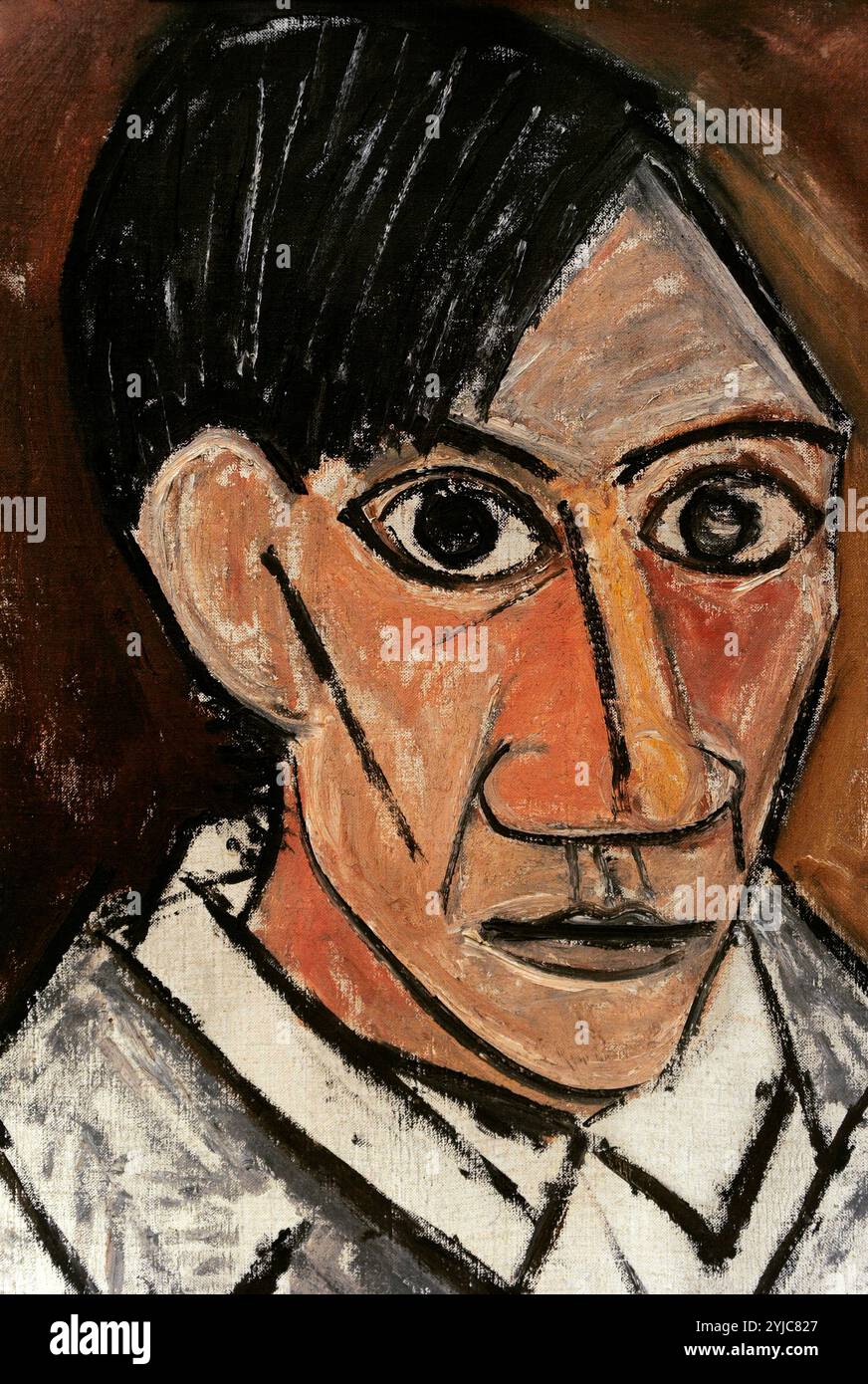 Pablo Ruiz Picasso (1881-1973). Spanish painter. Selfportrait, 1907. National Gallery. Prague ...