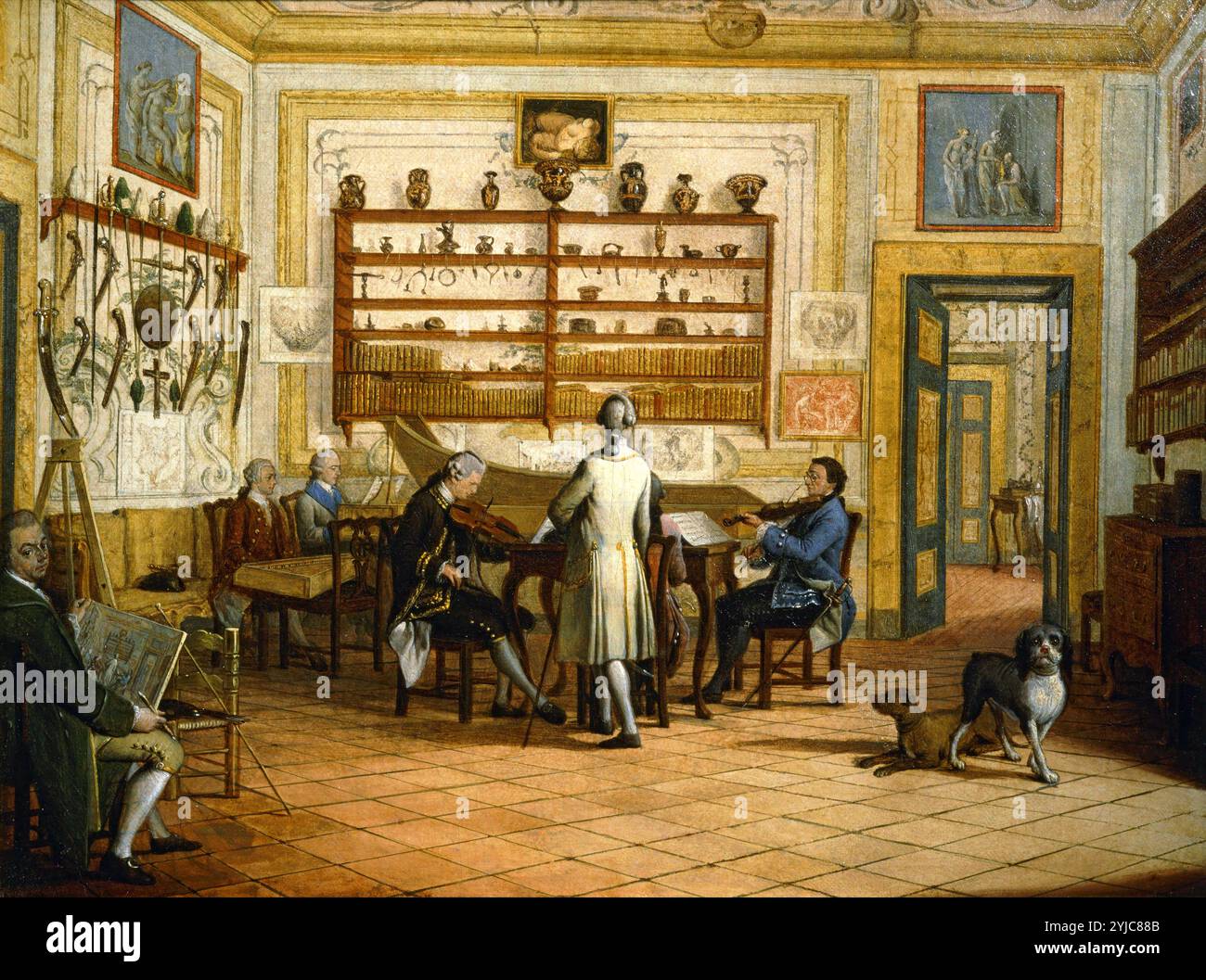 Group of musicians playing in appartment in Naples of Lord Fortrose ...