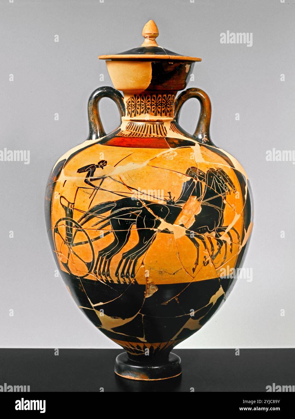 The Panathenaica amphora black-figure by Berlin painter, 470 b.C with ...