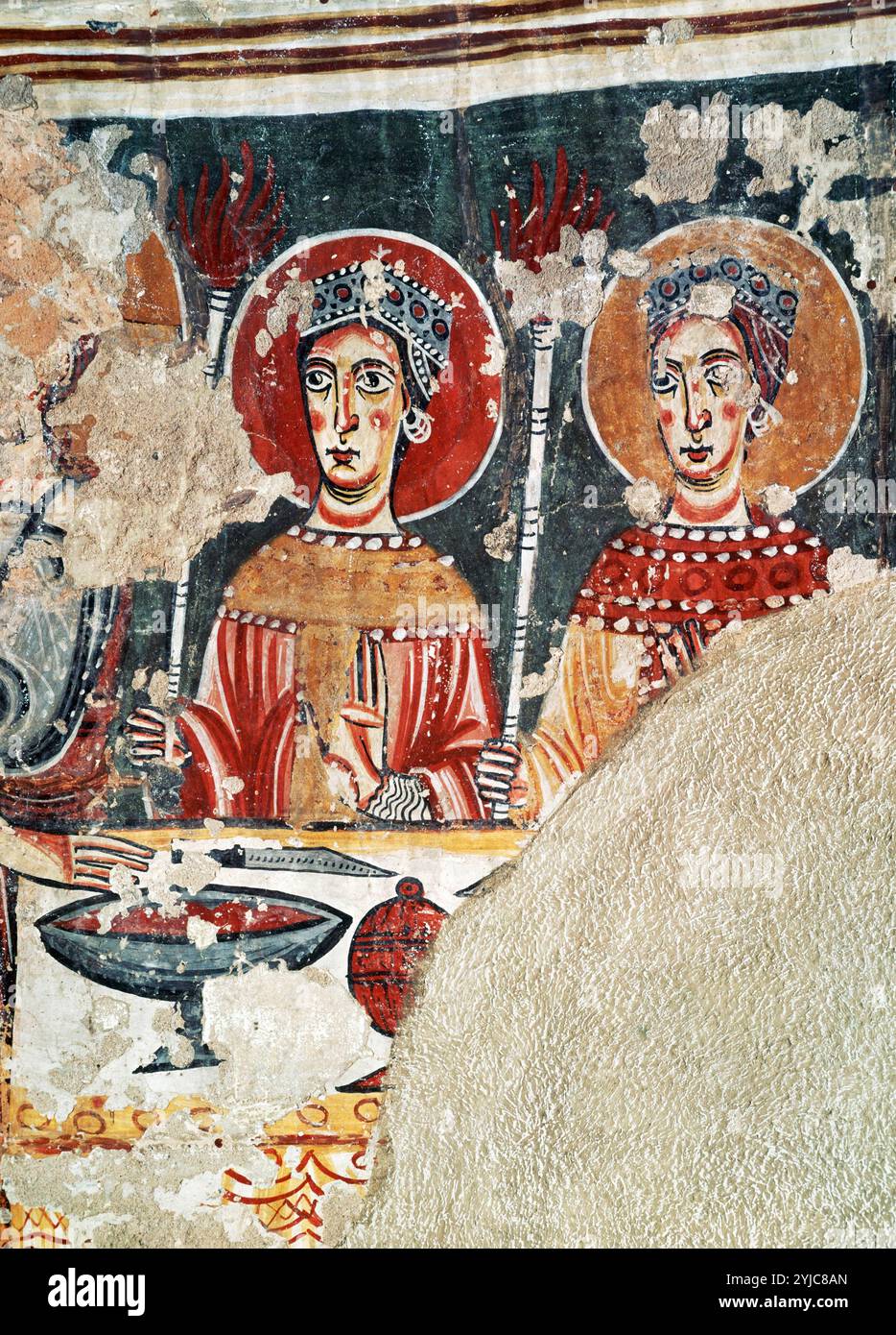 Wise virgins, Sant Quirze Pedret, 11th century. Museum: Museu Nacional ...