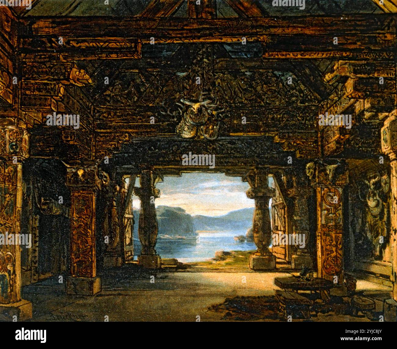 Set design for the "Nibelungen". Siegried Act 1 by Wagner. Museum ...