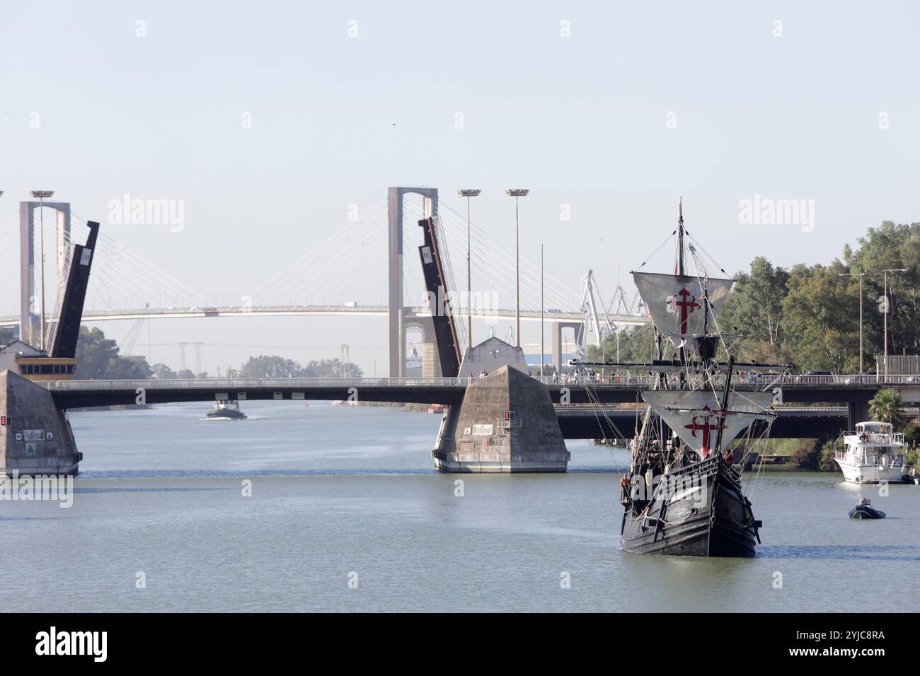 Seville, 09/08/2022. Arrival of the Nao Victoria and disembarkation of ...