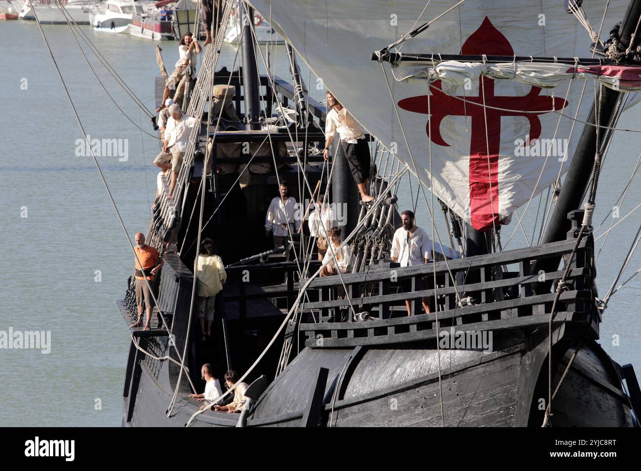 Seville, 09/08/2022. Arrival of the Nao Victoria and disembarkation of ...
