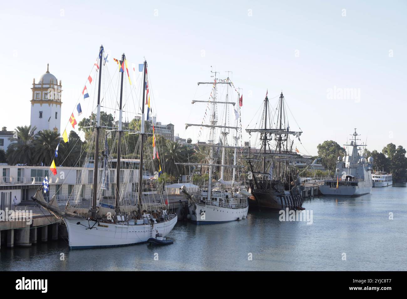 Seville, 09/08/2022. Arrival of the Nao Victoria and disembarkation of ...
