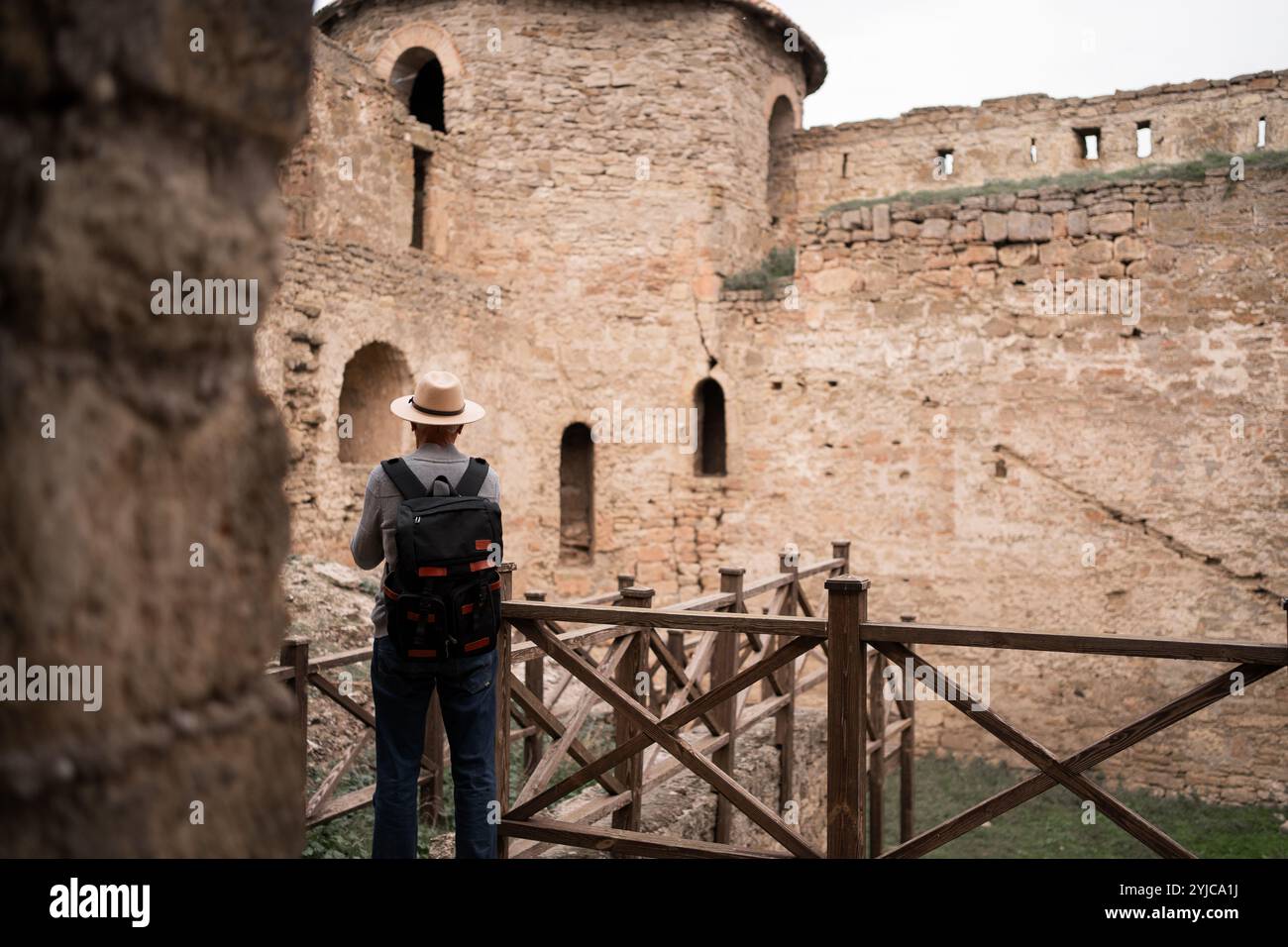 Retired man exploring fortress hi-res stock photography and images - Alamy