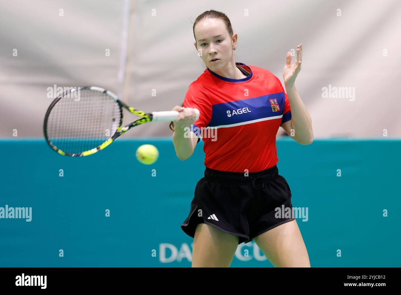 Czech tennis player Dominika Salkova in action during the training ...