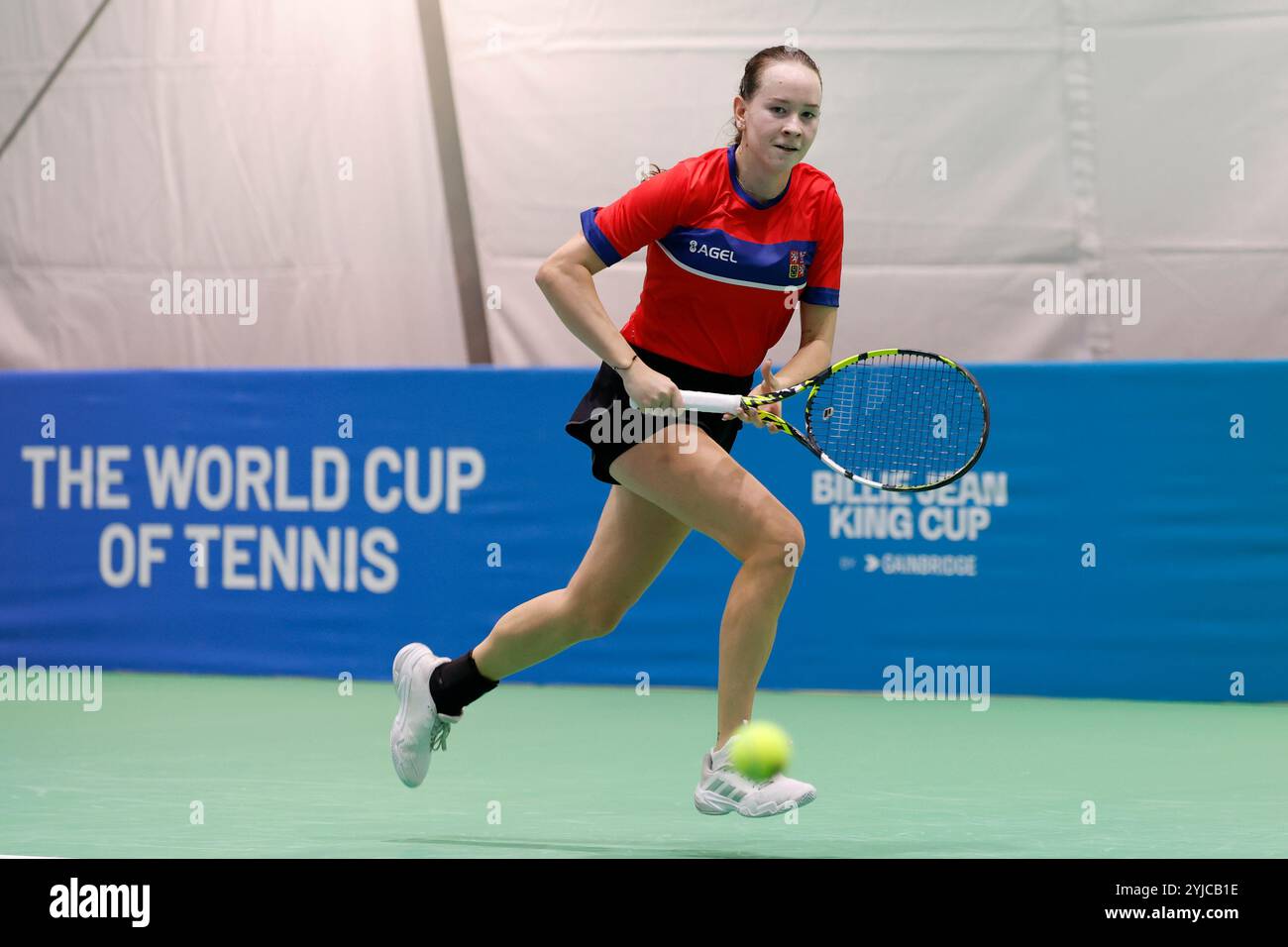 Czech tennis player Dominika Salkova in action during the training ...