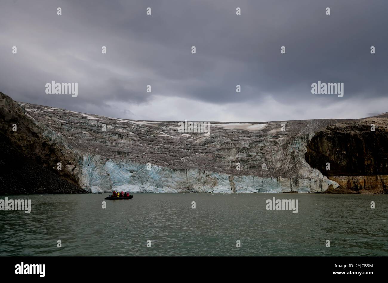 Beautiful Glacier near the Alkefjellet cliffs, Svalbard Stock Photo - Alamy