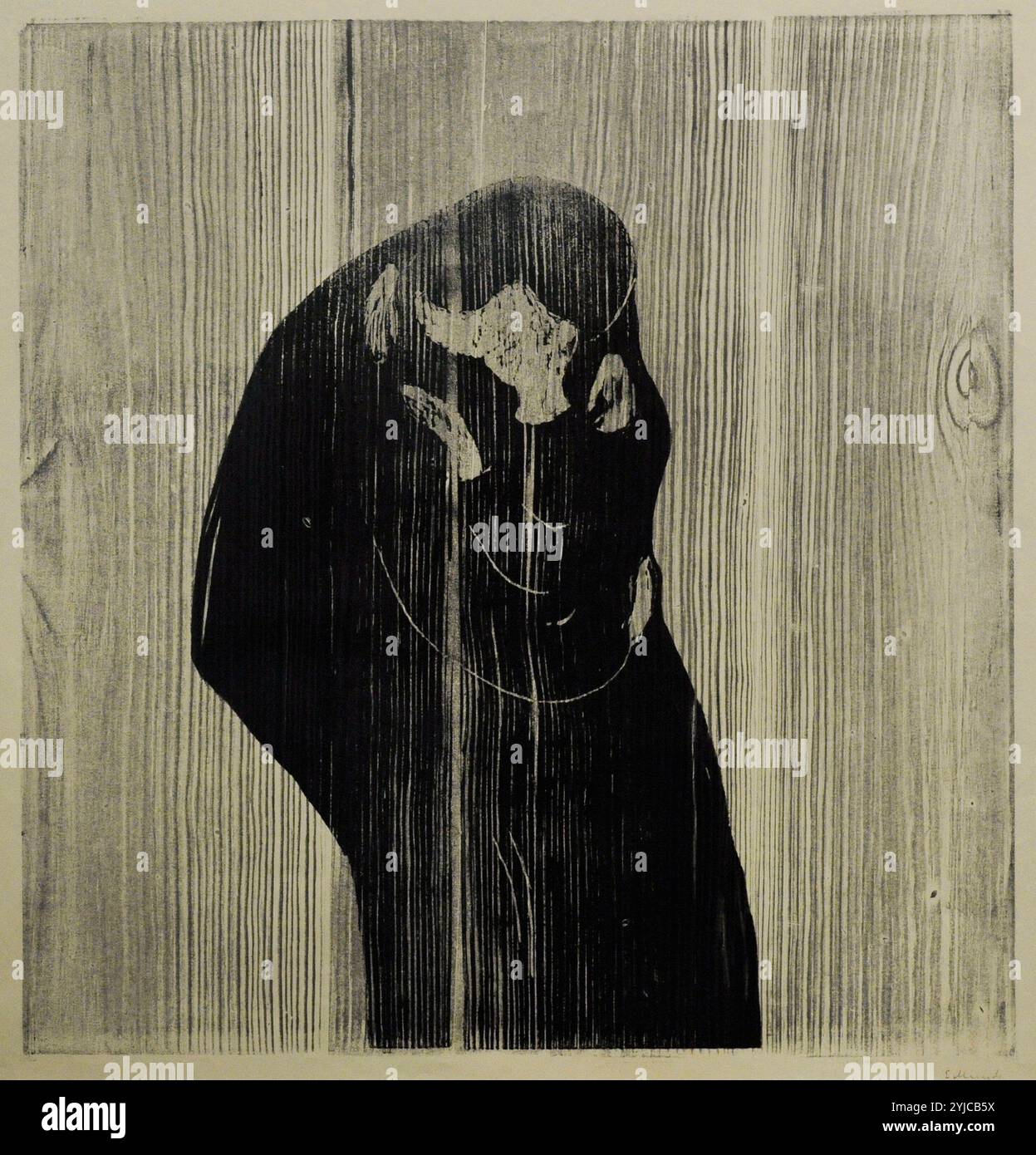 Edvard Munch (1863-1944). Norwegian painter. The Kiss IV, 1902. Woodcut ...