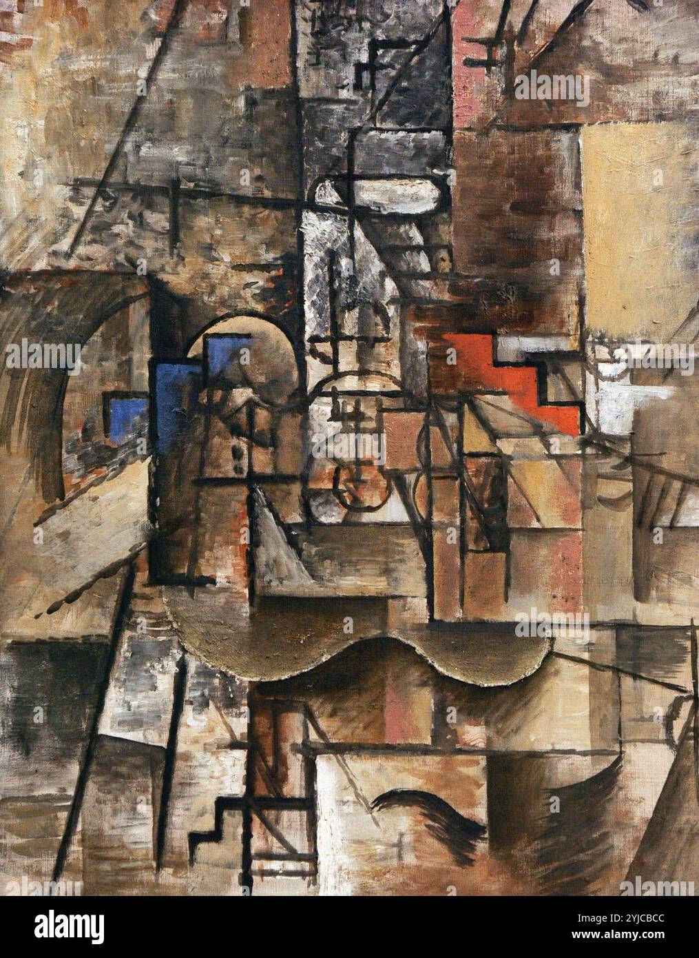 Pablo Ruiz Picasso (1881-1973). Spanish painter. Guitar and Glass, 1911 ...