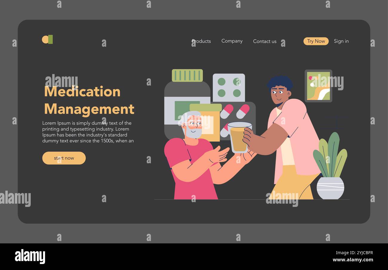 Medication nurse elderly Stock Vector Images - Alamy