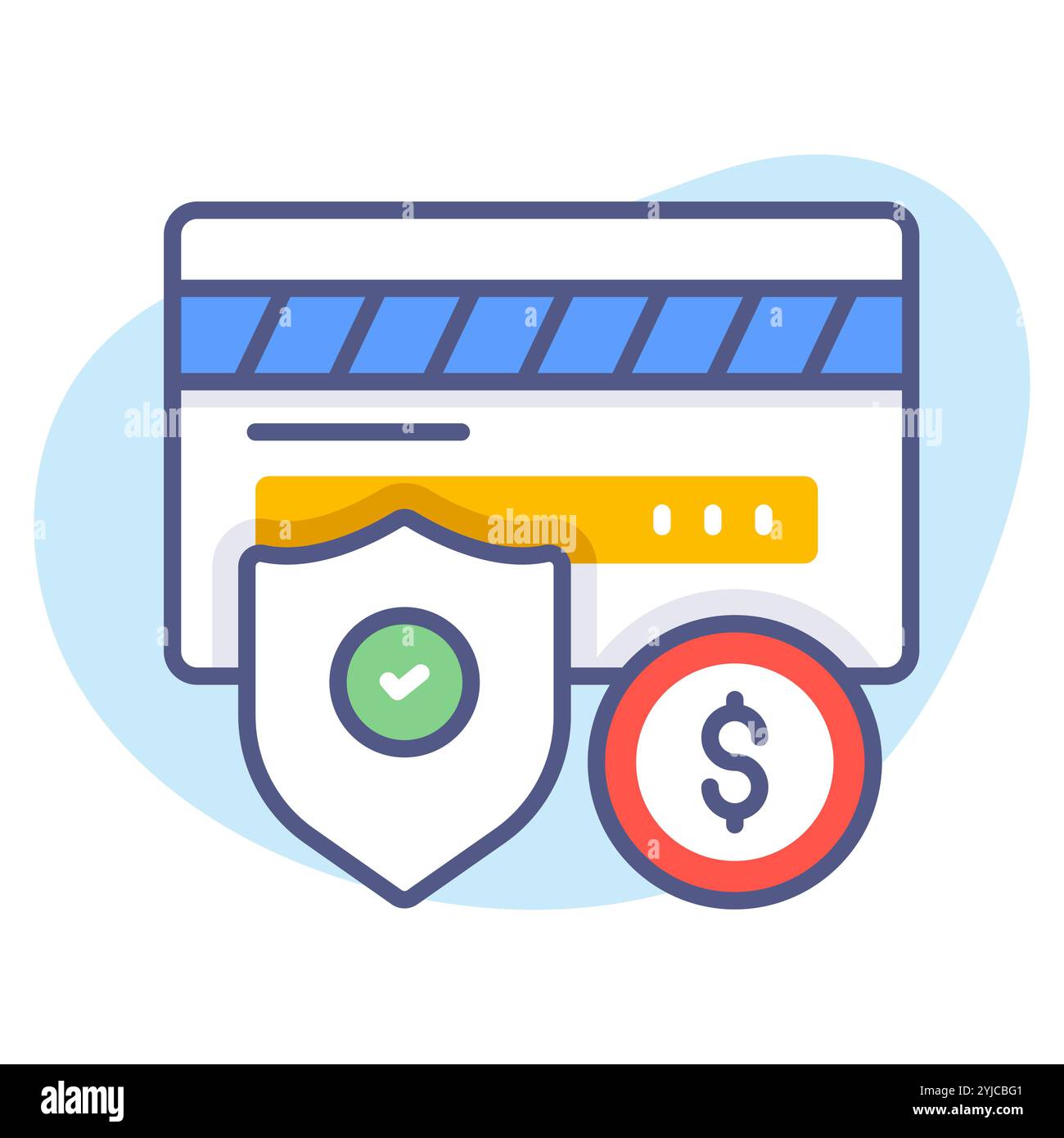 Secured Credit Card, card security, Premium quality vector illustration ...