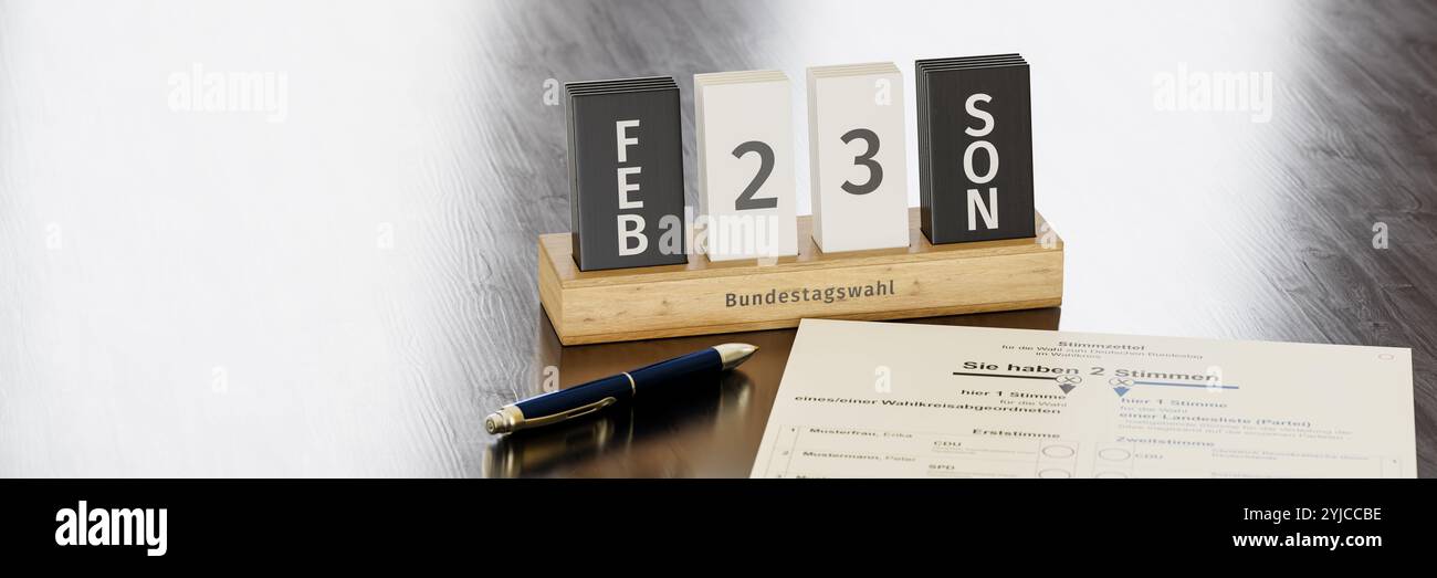 German federal election (Bundestagswahl) on February 23, 2025. A desk ...
