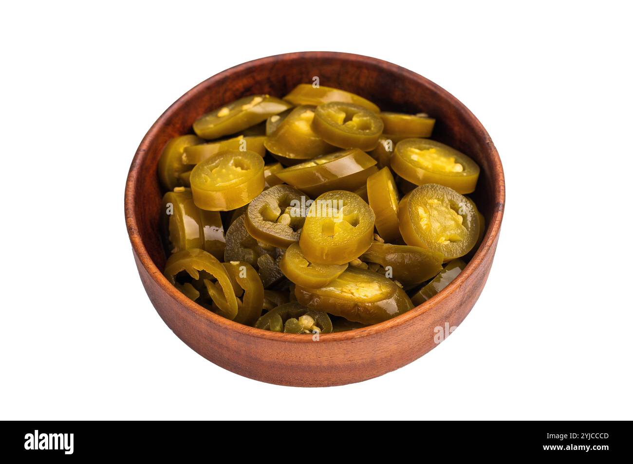 Pickled Jalapeno, Marinated Green Mexican pepper Slices isolated on ...