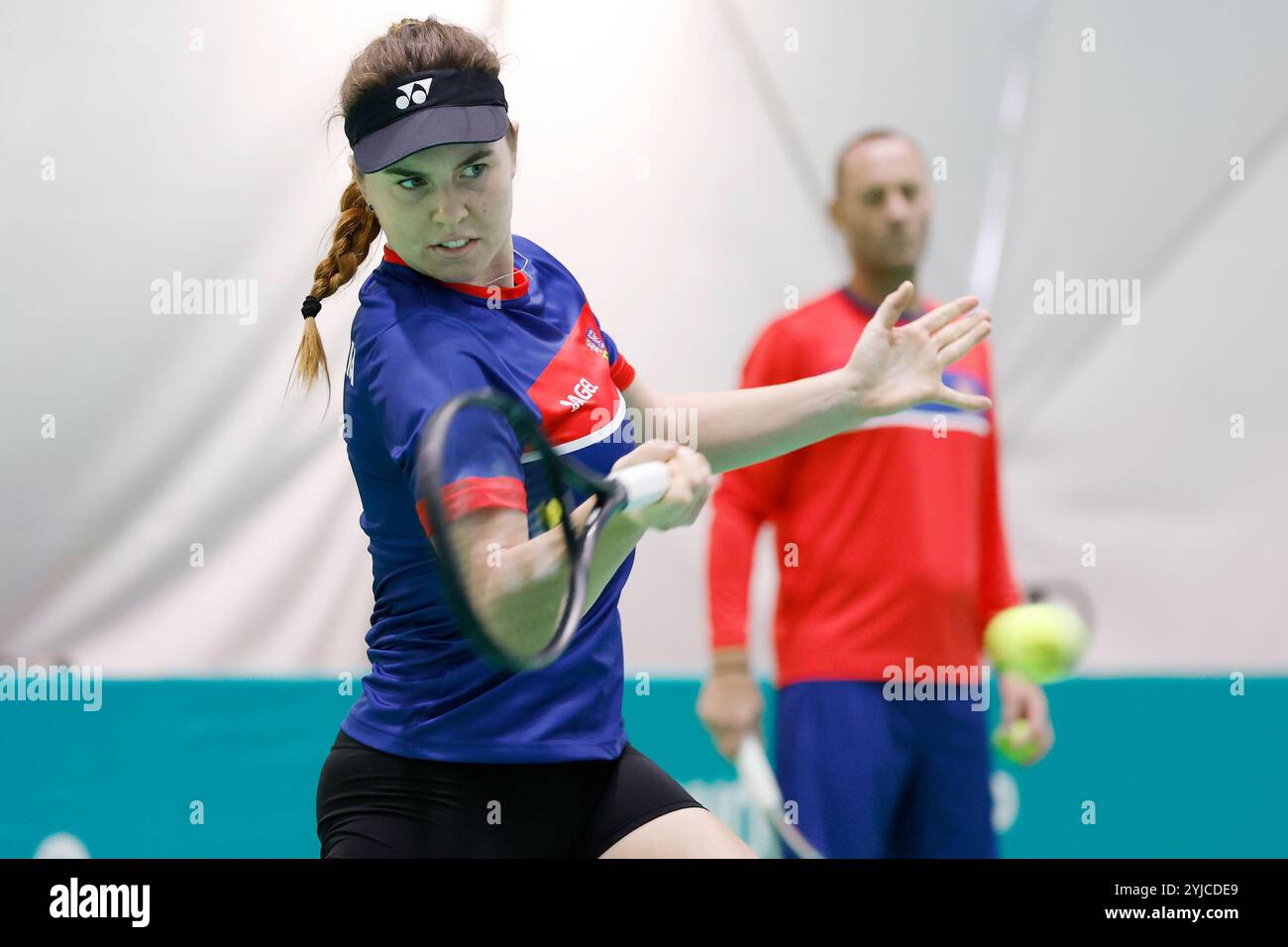 Czech tennis player Linda Noskova in action during the training session ...