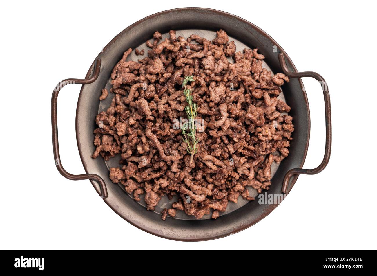 Fried mince beef and pork meat, fresh cooked mincemeat isolated on ...