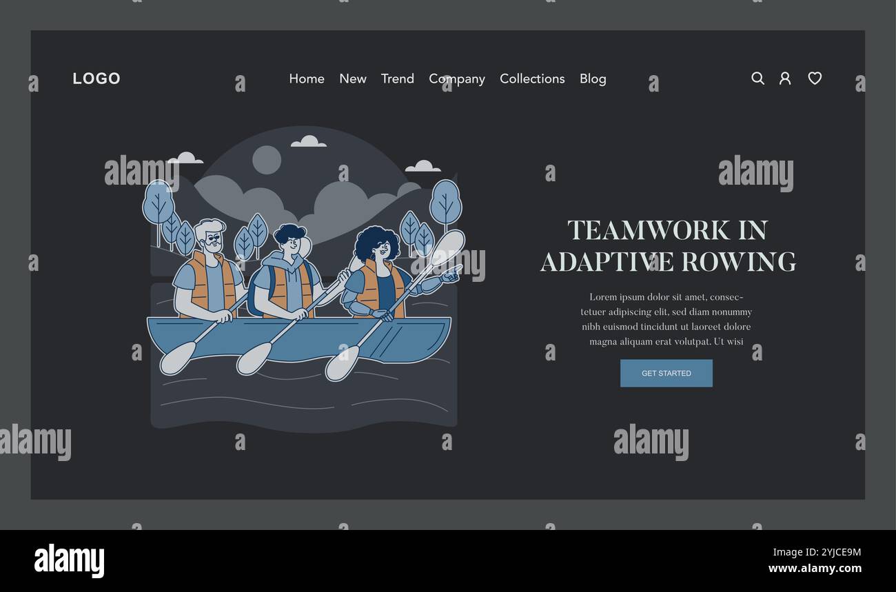 Adaptive Rowing Team Illustration. Inclusivity and teamwork in sports ...