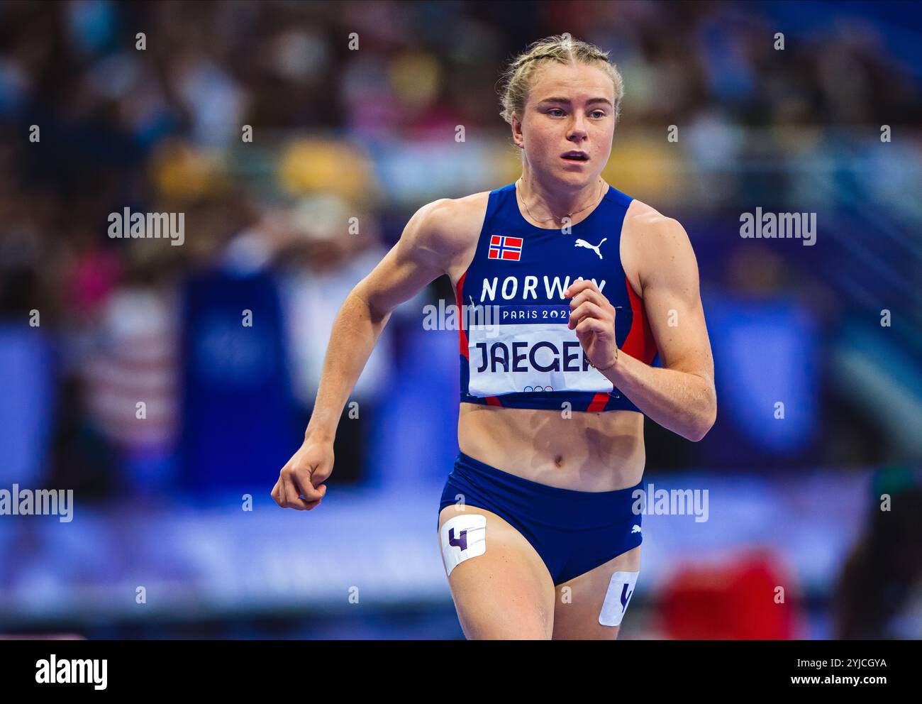 Henriette Jæger participating in the 400 meters at the Paris 2024 Olympic Games Stock Photo - Alamy