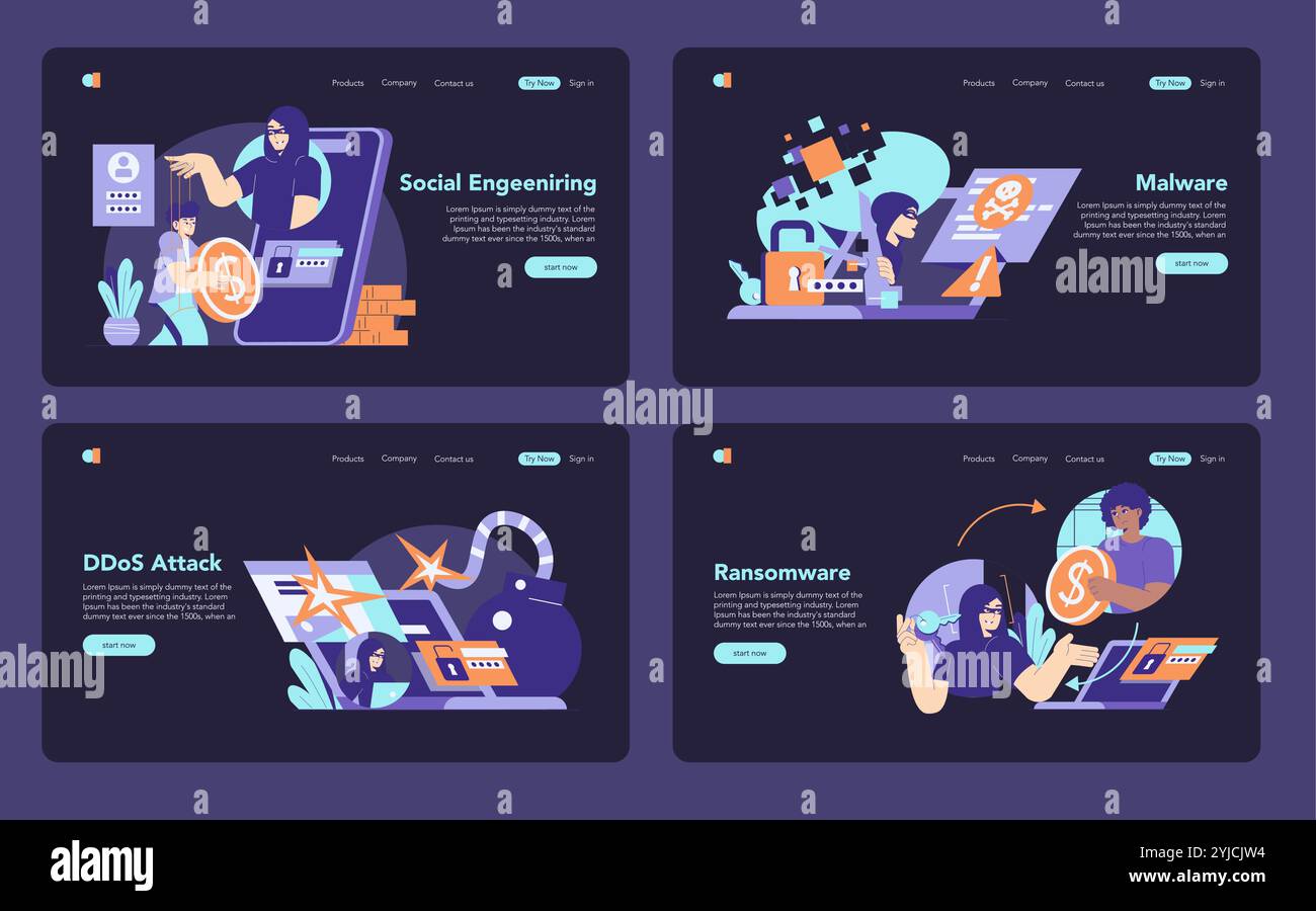 Explore cybersecurity threats like social engineering, malware, DDoS ...