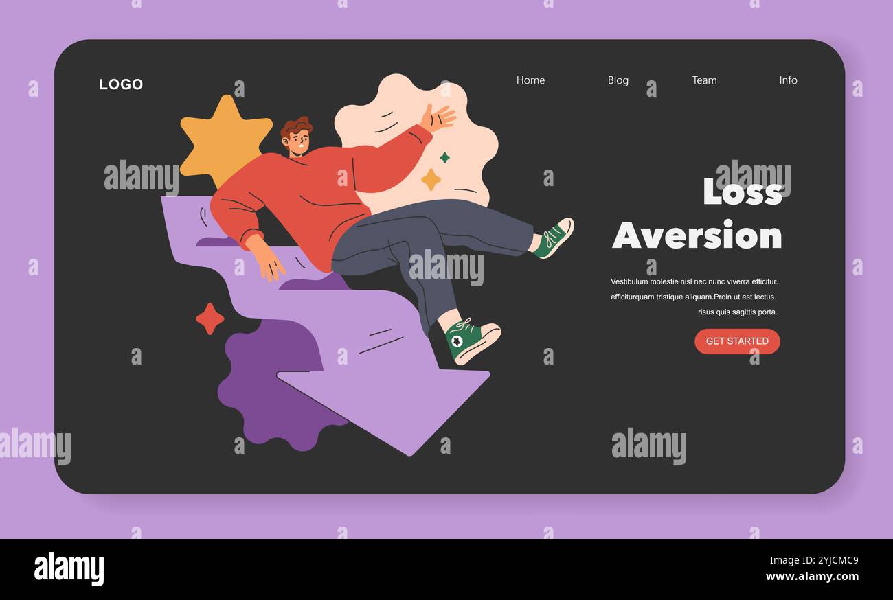 Cognitive Framing concept. Illustration of a person recoiling from a ...