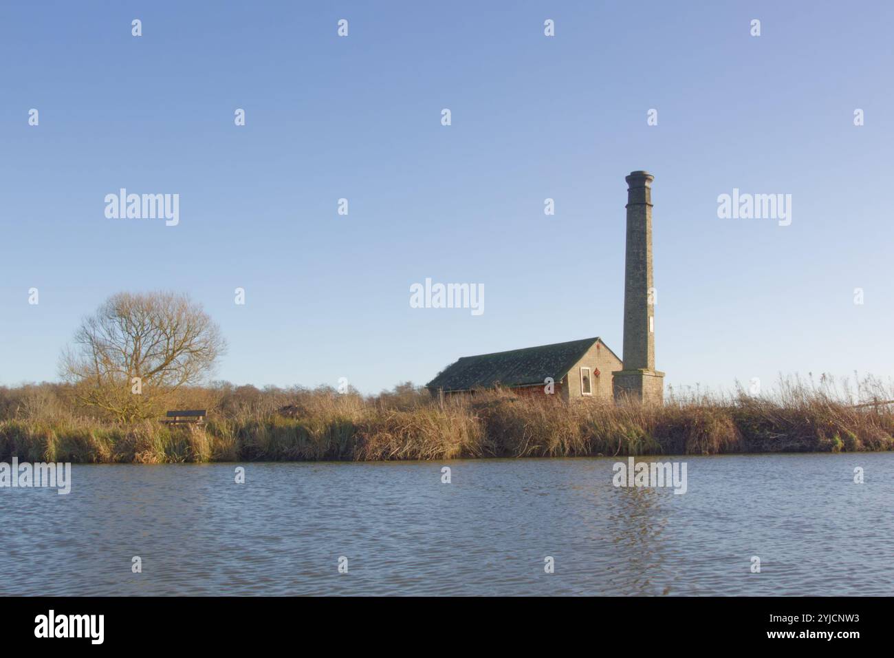 Victorian drainage pump house, Strumpshaw, River Yare, Norfolk, Broads ...