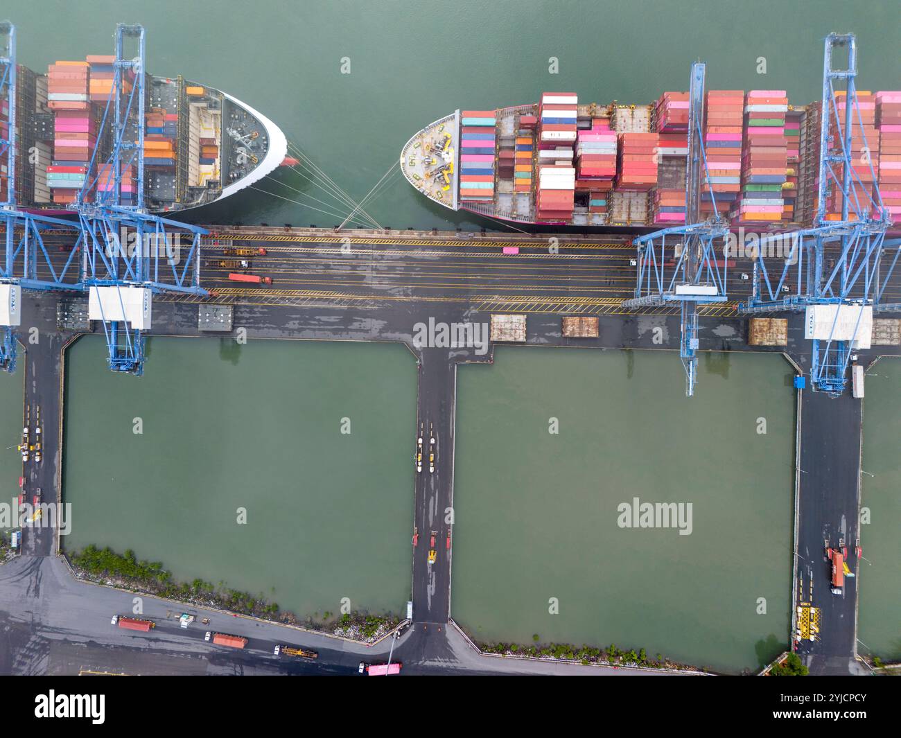 Containers in harbour of Vietnam Stock Photo - Alamy