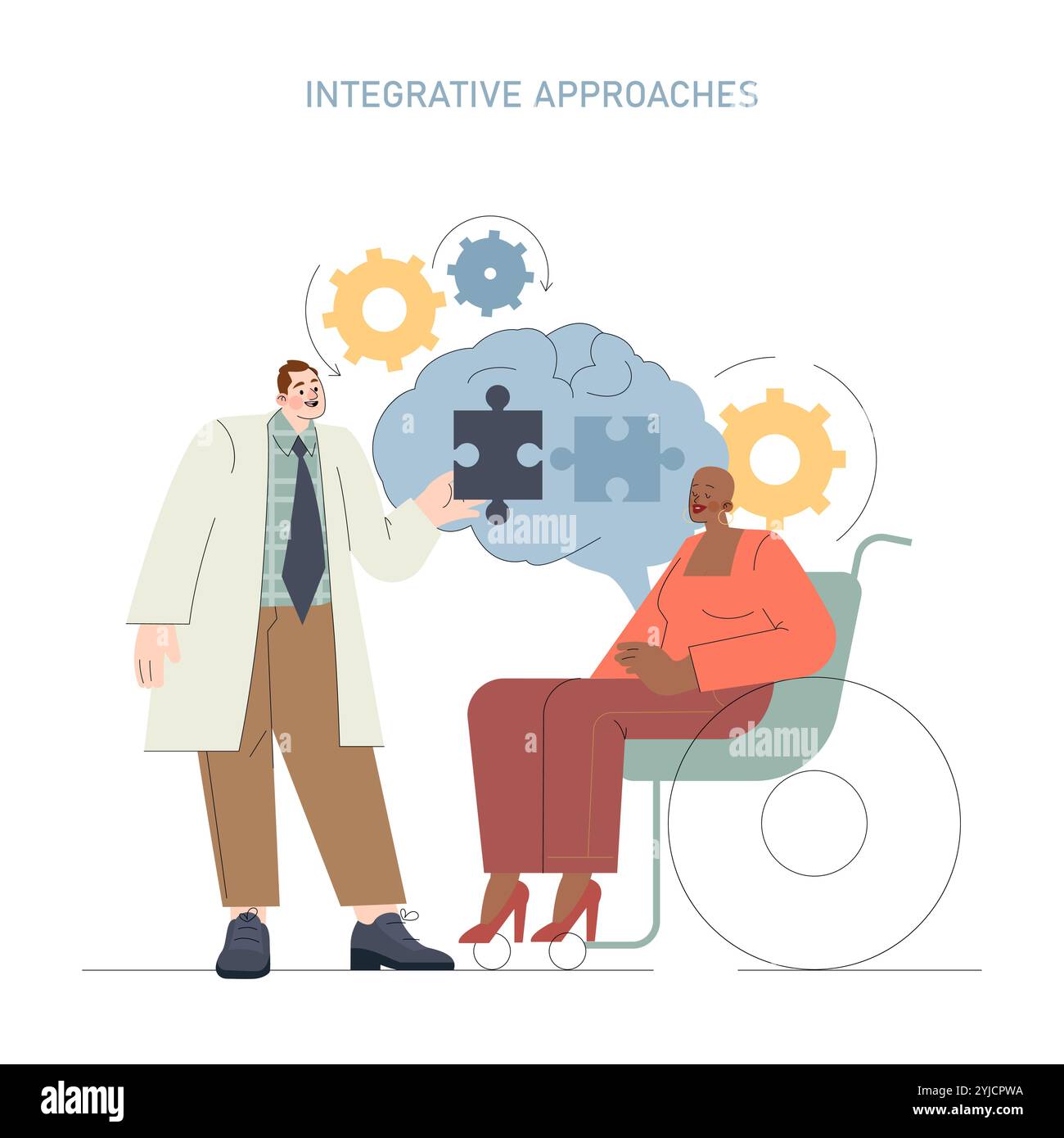 Psychology concept. Therapist and patient exploring mental health solutions together. Cognitive ...