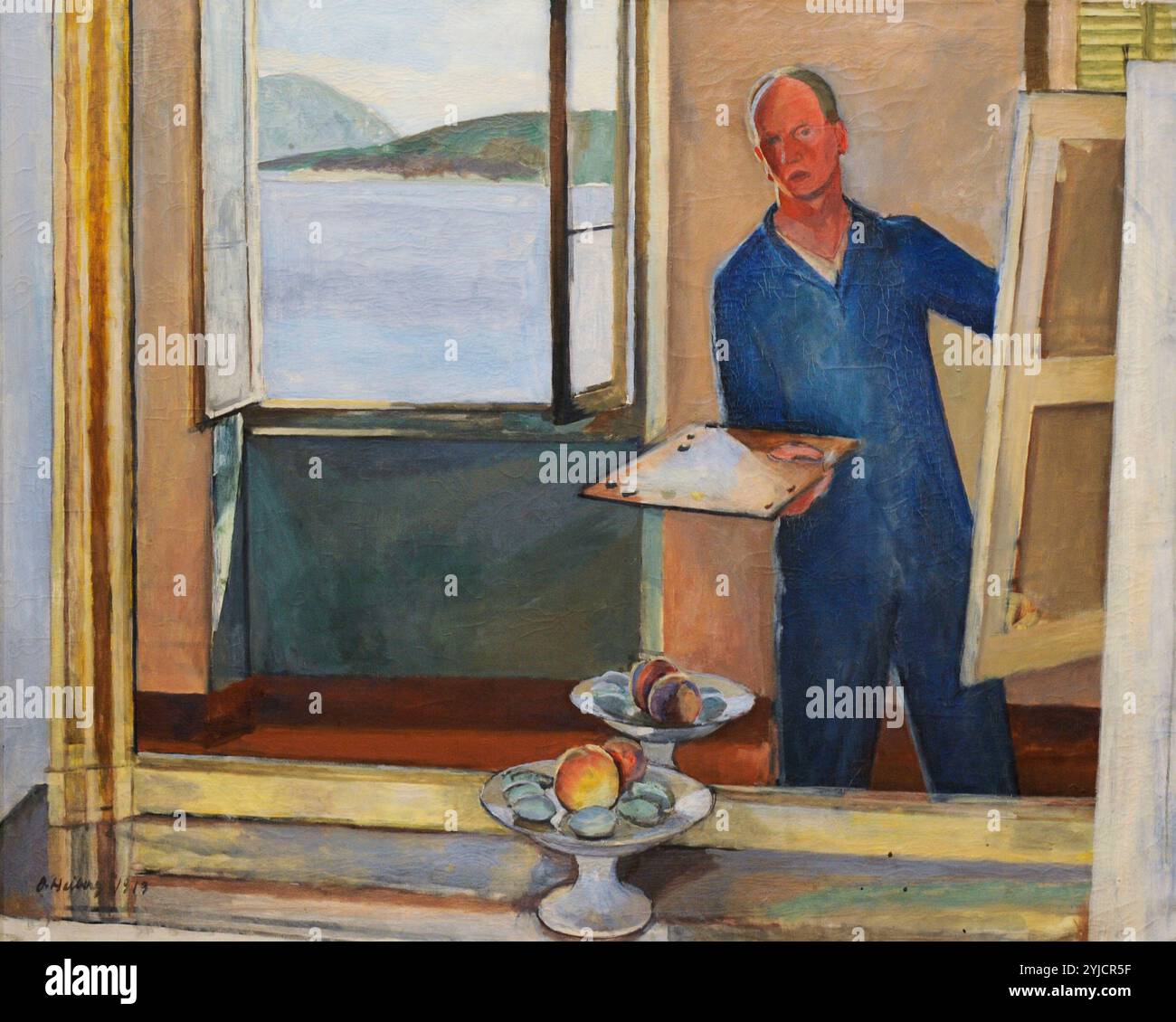 Jean Heiberg (1884-1976). Norwegian painter. Self-Portrait at the Easel ...