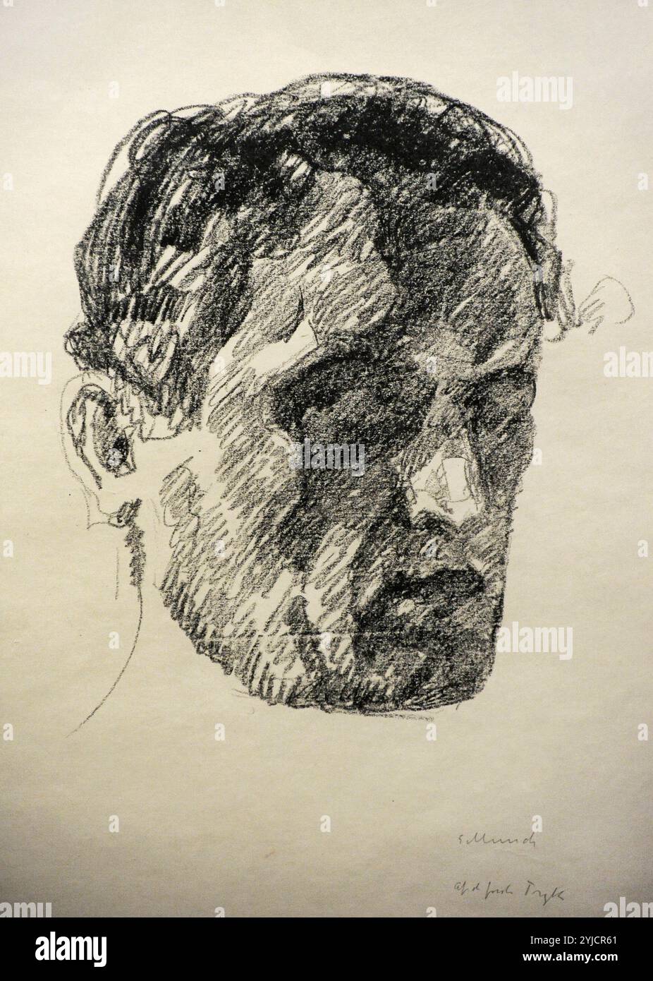 Edvard Munch (1863-1944). Norwegian painter. Self-portrait in Shadow ...