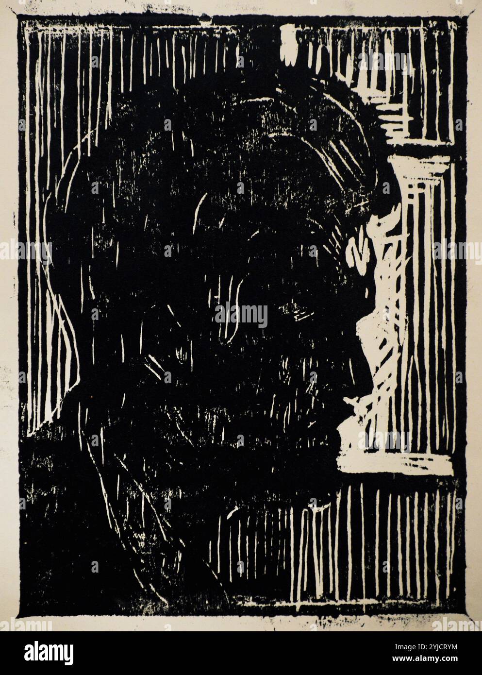 Edvard Munch (1863-1944). Norwegian painter. Self-portrait facing right ...