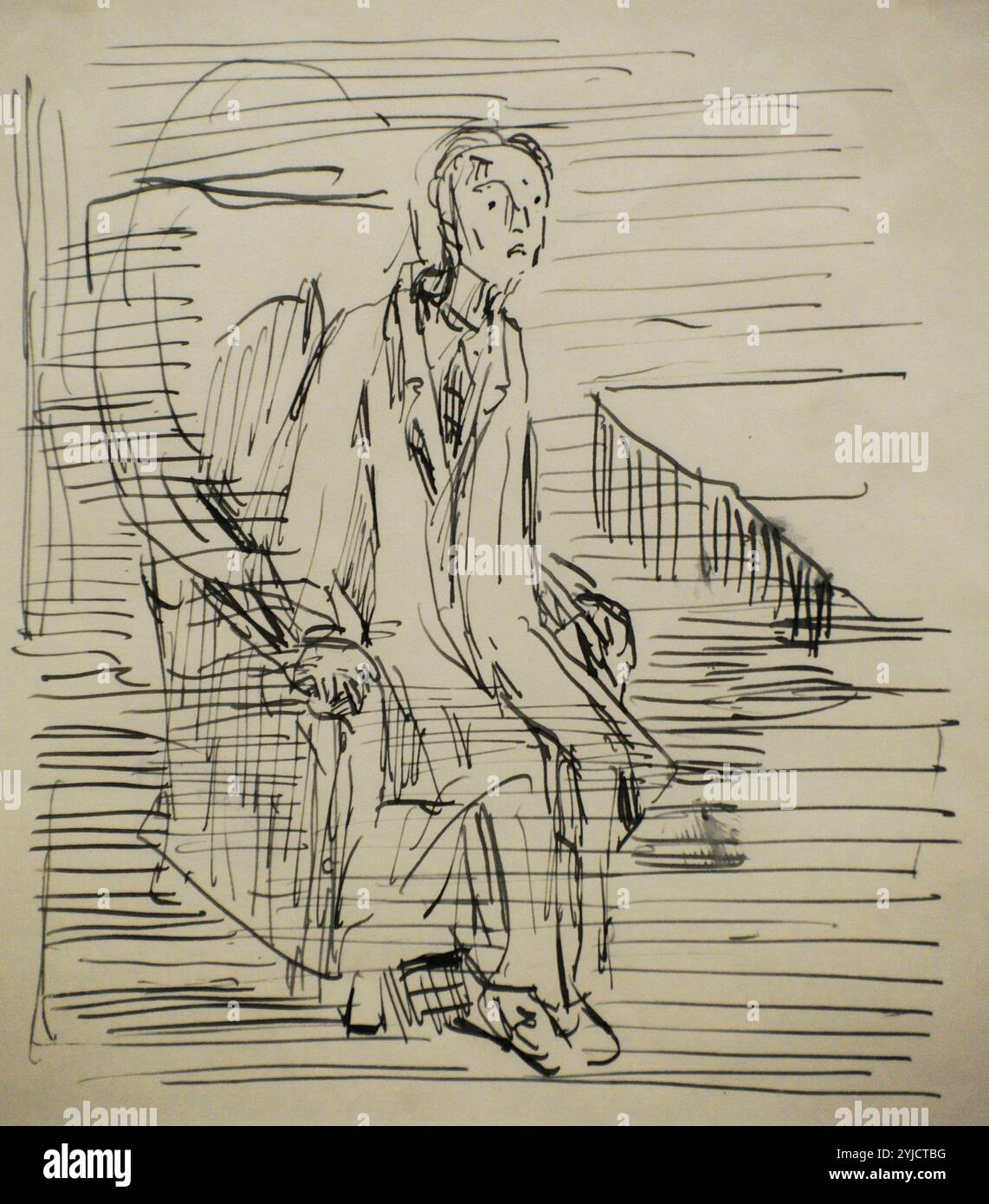 Edvard Munch (1863-1944). Norwegian painter. Self-portrait. Seated, ca ...