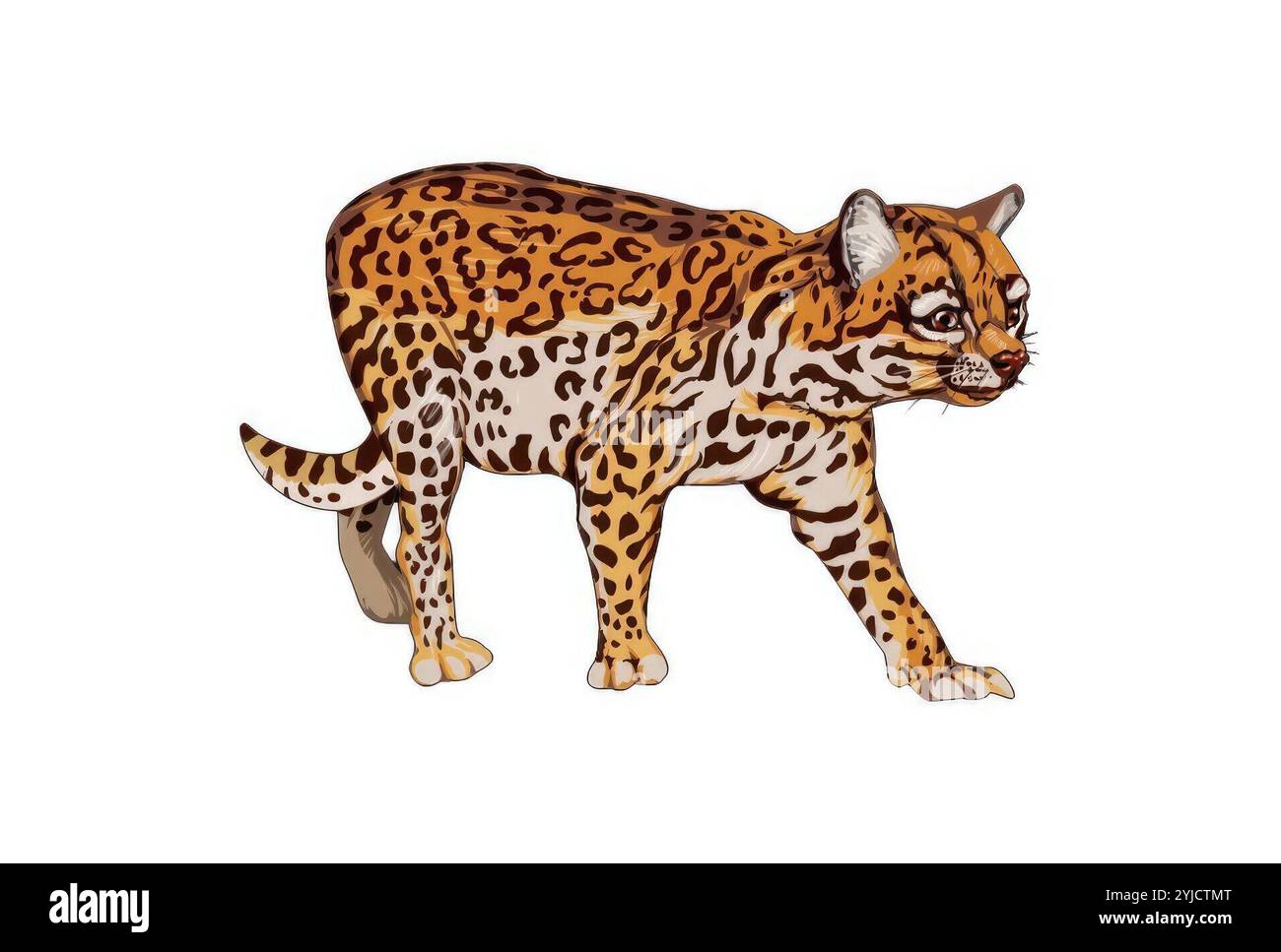 Ocelot illustration Cut Out Stock Images & Pictures - Alamy