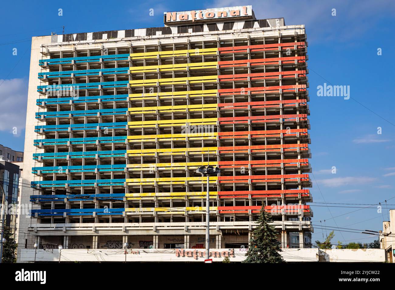 The old and abandoned National Hotel in Chisinau, Moldova Stock Photo ...