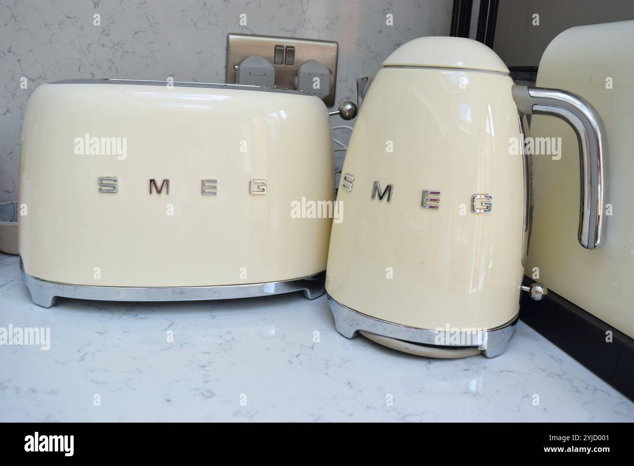 SMEG Kettle and toaster in kitchen Stock Photo - Alamy