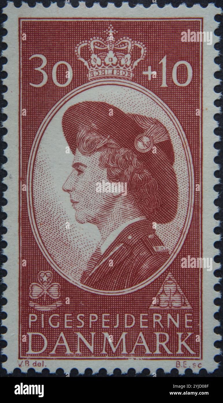 Queen Ingrid of Denmark (1910-2000), portrait in Girl Scout uniform on ...