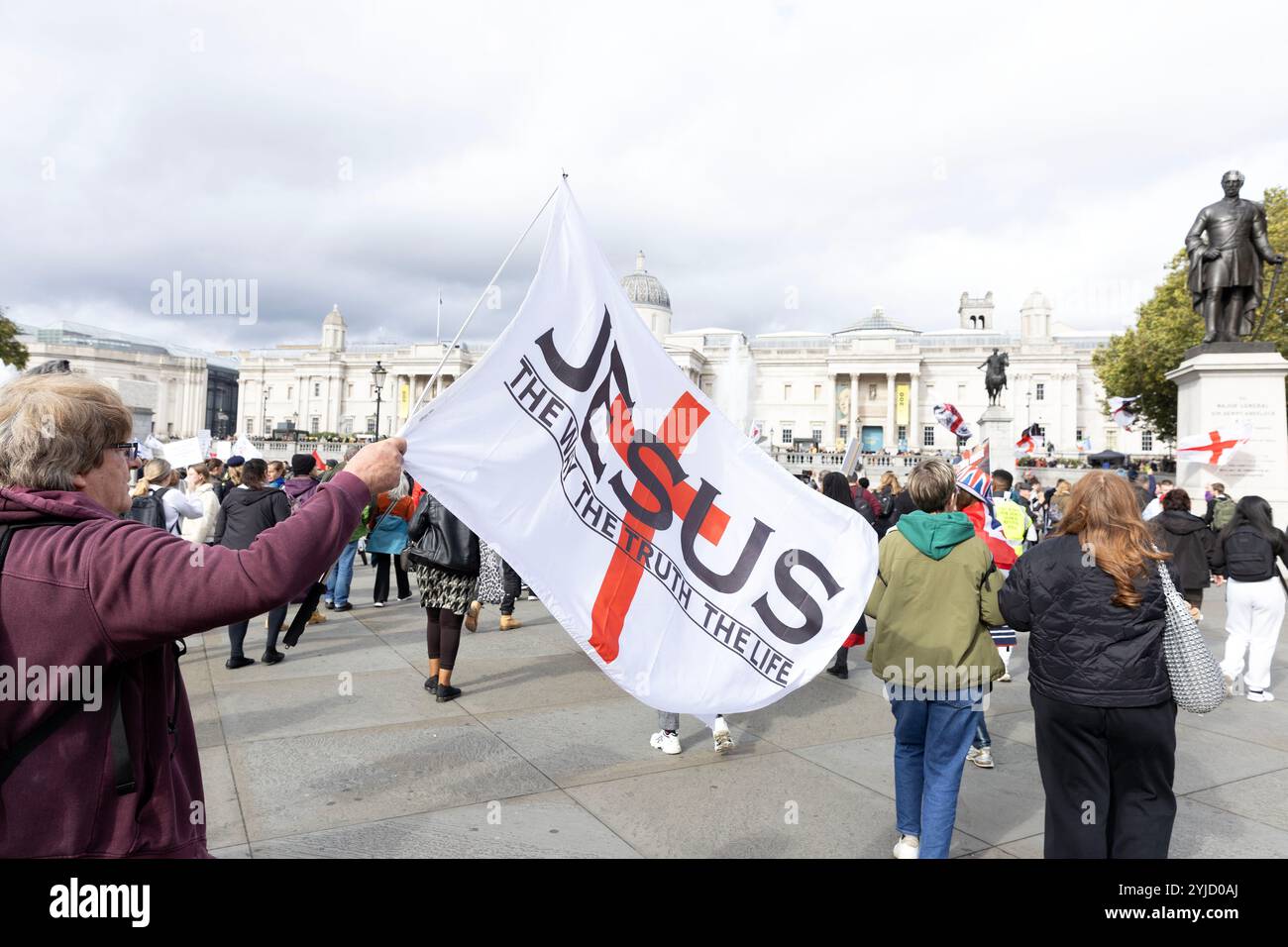 Participants gather and march during their March for Jesus in central ...