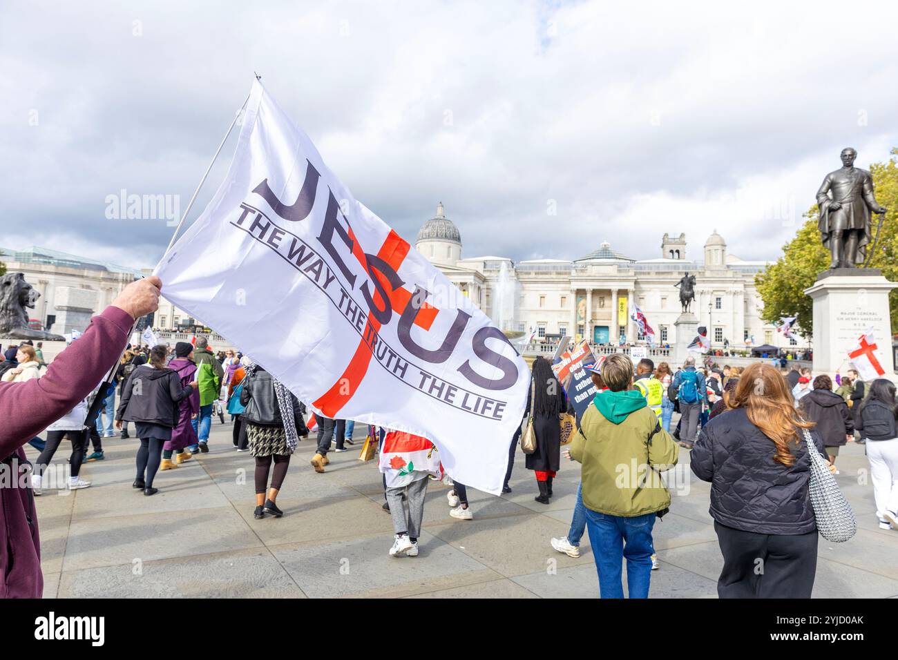 Participants gather and march during their March for Jesus in central ...