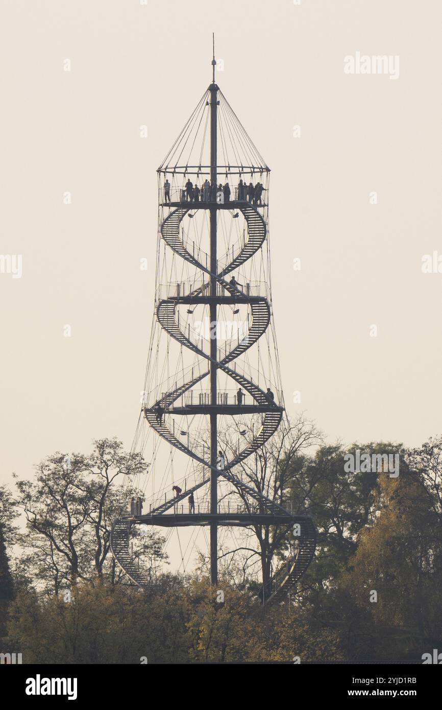 Killesberg Tower, visitors, Hoehenpark Killesberg, Stuttgart, Baden ...