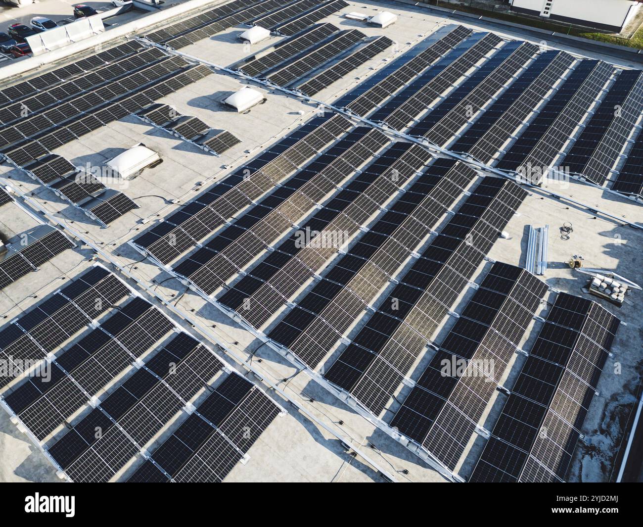 Drone flying over roof building hi-res stock photography and images - Alamy